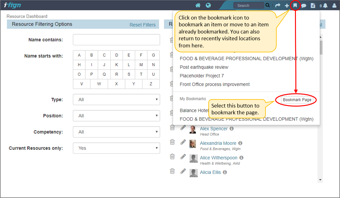 Navigation: Home - My Work, List View